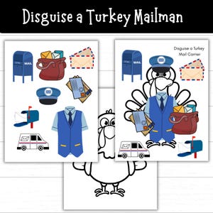 Disguise a Turkey Mailman, Mail Carrier, Printable Disguise a Turkey ...