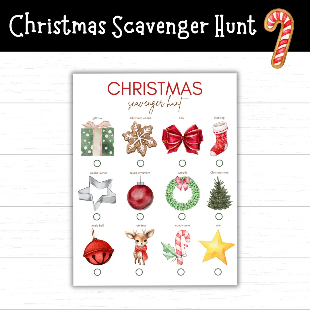 Christmas Scavenger Hunt, Kids Christmas Game, Christmas Treasure Hunt ...