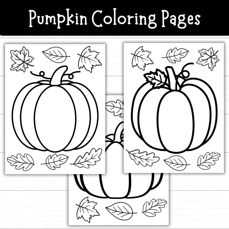 Pumpkin Coloring Pages, Fall Pumpkin and Leaf Coloring Pages, Fall ...