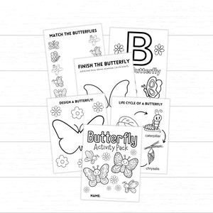 Butterfly Activity Pack Printable for Kids, Butterfly Craft, Coloring ...