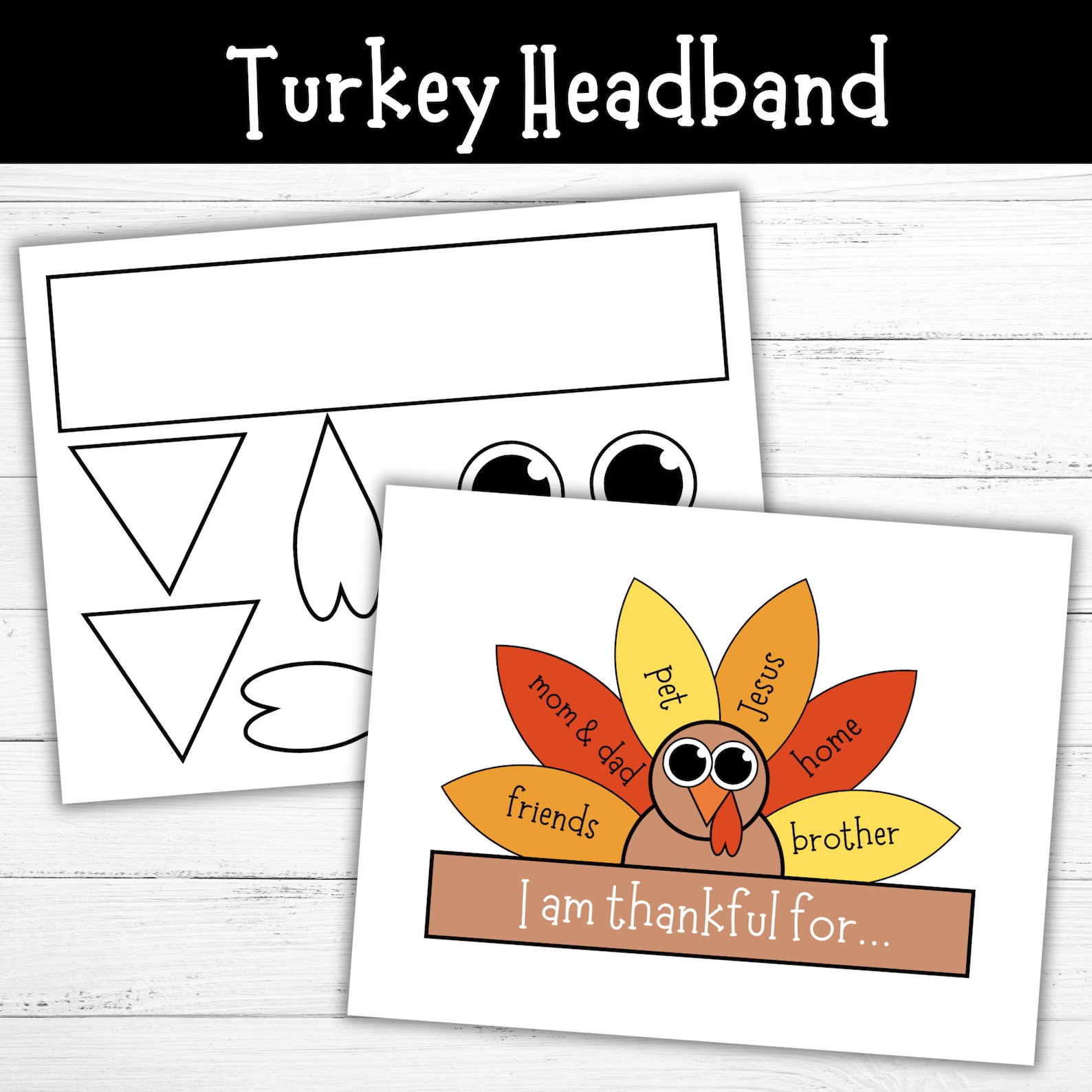 Turkey Headband Craft, Turkey Hat Paper Crown, Thanksgiving Turkey ...