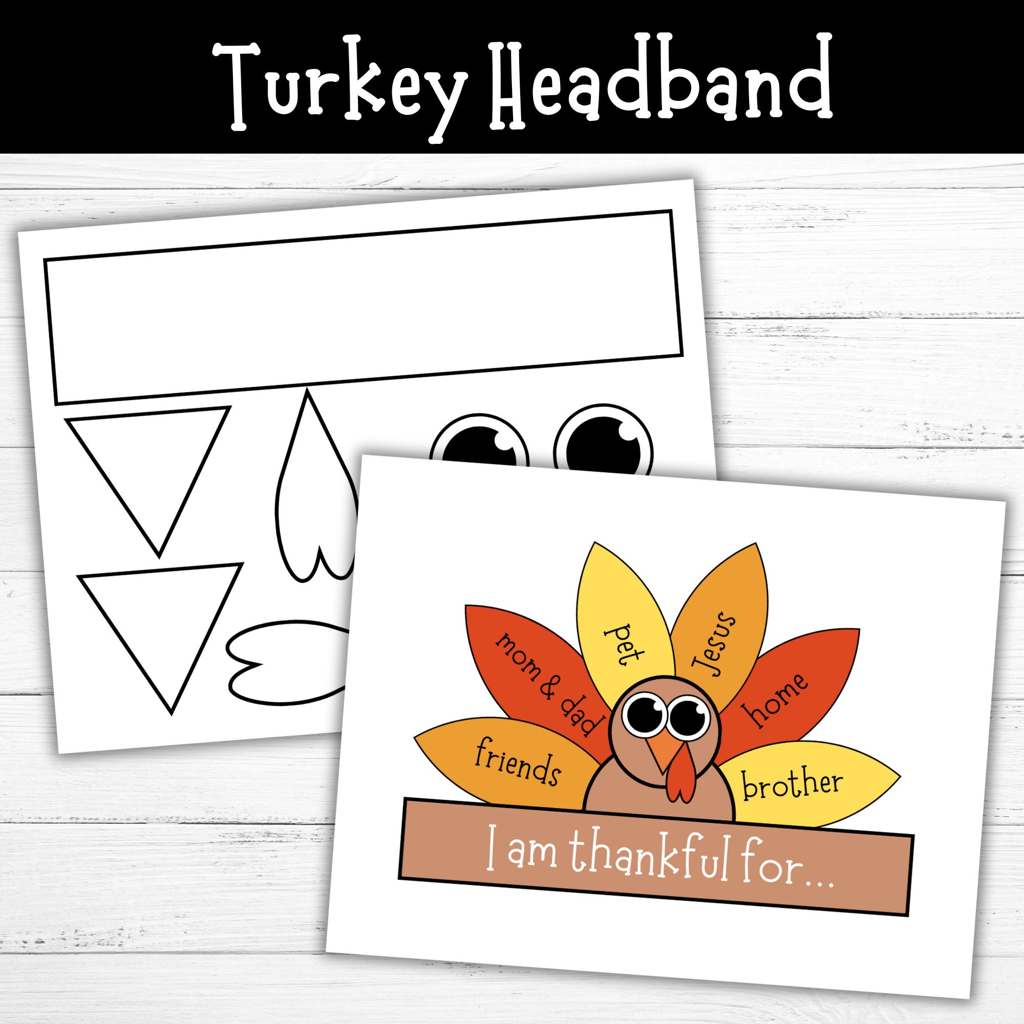 Turkey Headband Craft, Turkey Hat Paper Crown, Thanksgiving Turkey ...