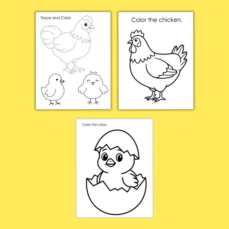 Chicken Life Cycle Activity Pack for Kids, Farm Animals Worksheets ...
