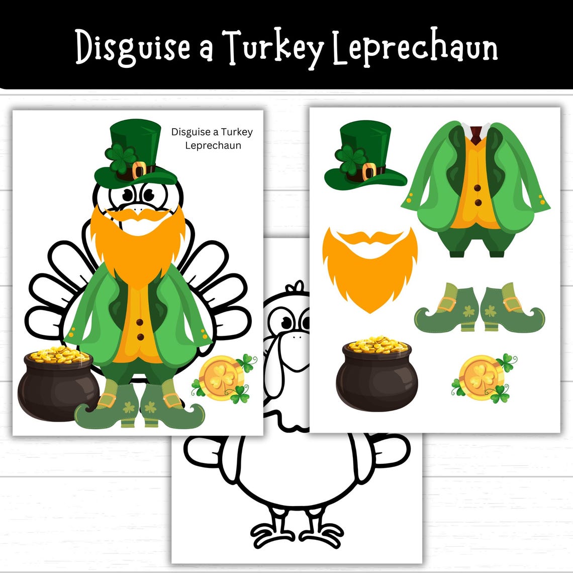Disguise a Turkey Leprechaun, Leprechaun Printable Outfit, Leprechaun ...