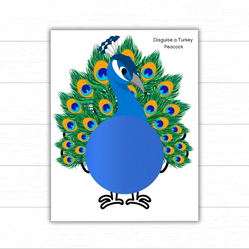 Disguise a Turkey Peacock Printable, Turkey Disguise Idea, Classroom ...