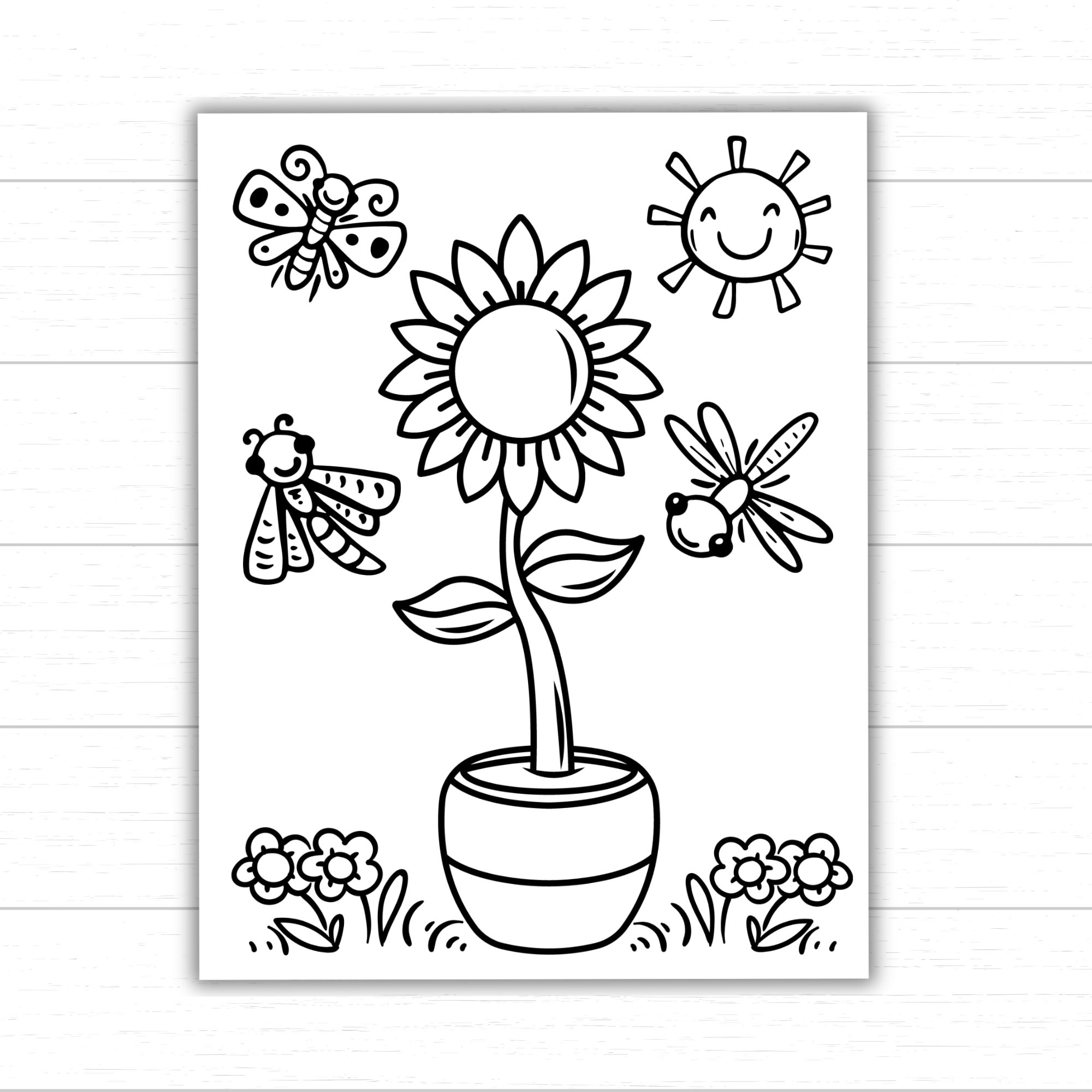 Flower Coloring Pages, Butterfly Coloring Pages, Spring Flower Coloring ...
