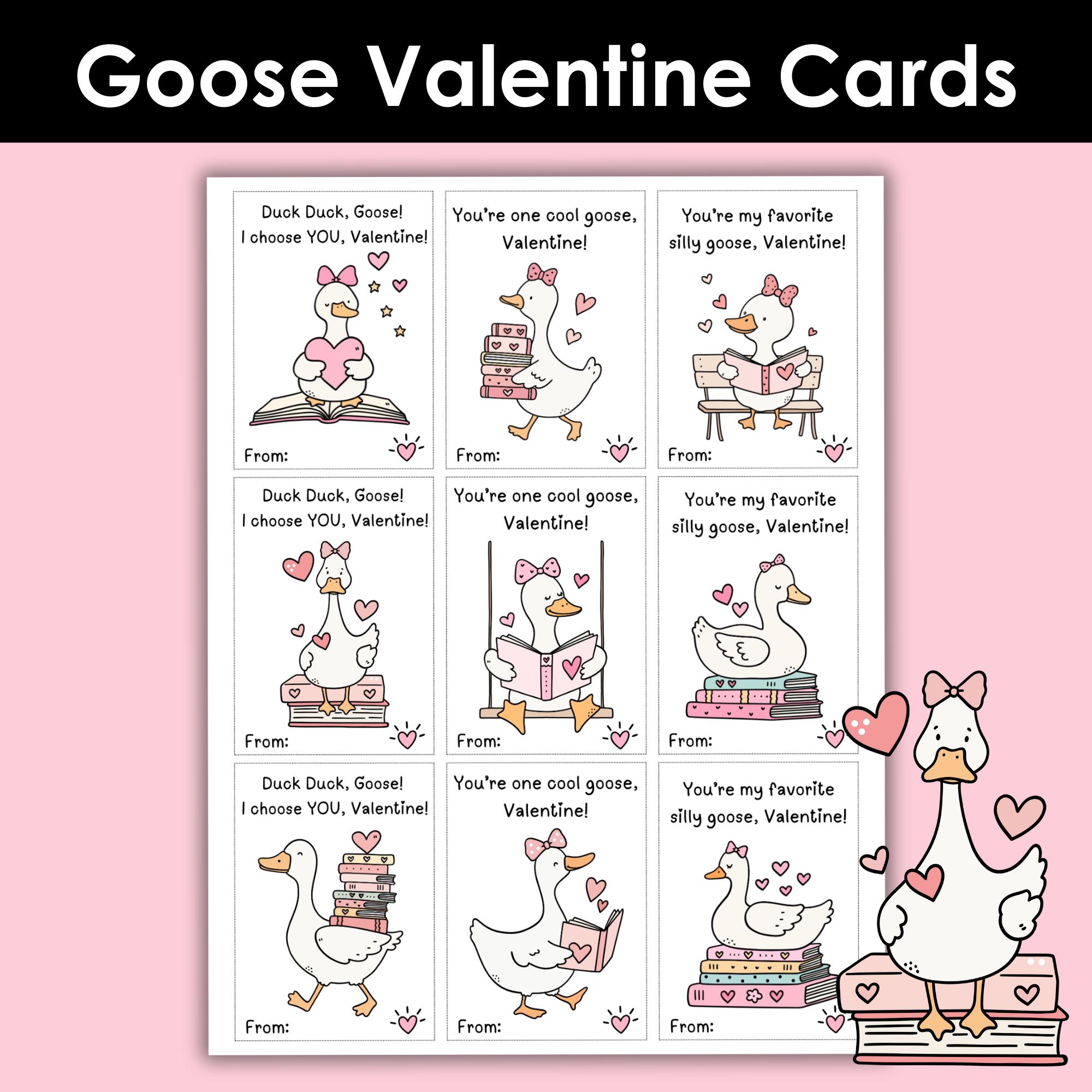Goose Valentine Cards Printable – Silly Duck Duck Goose Classroom ...