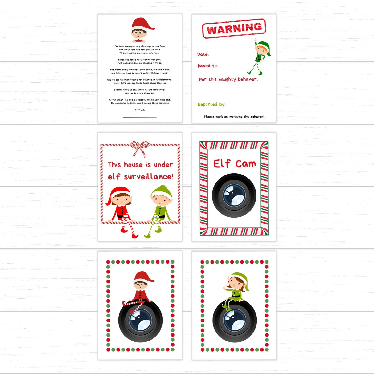 Elf Surveillance Pack Printable, Letter From Elf, Warning Letter ...