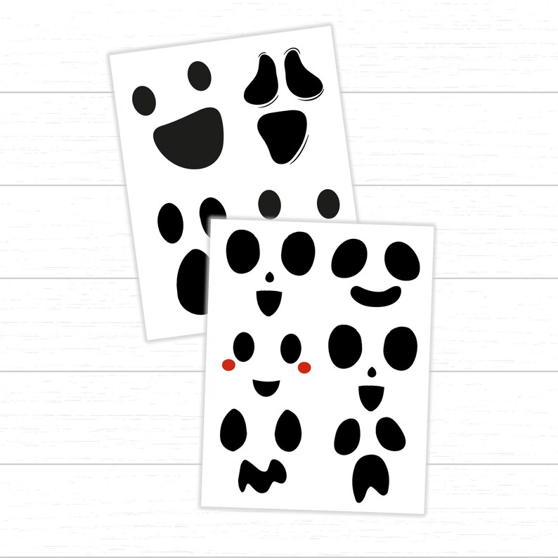 Ghost Faces for Crafts, Printable Set of Ghost Faces, Template, Cut Out ...
