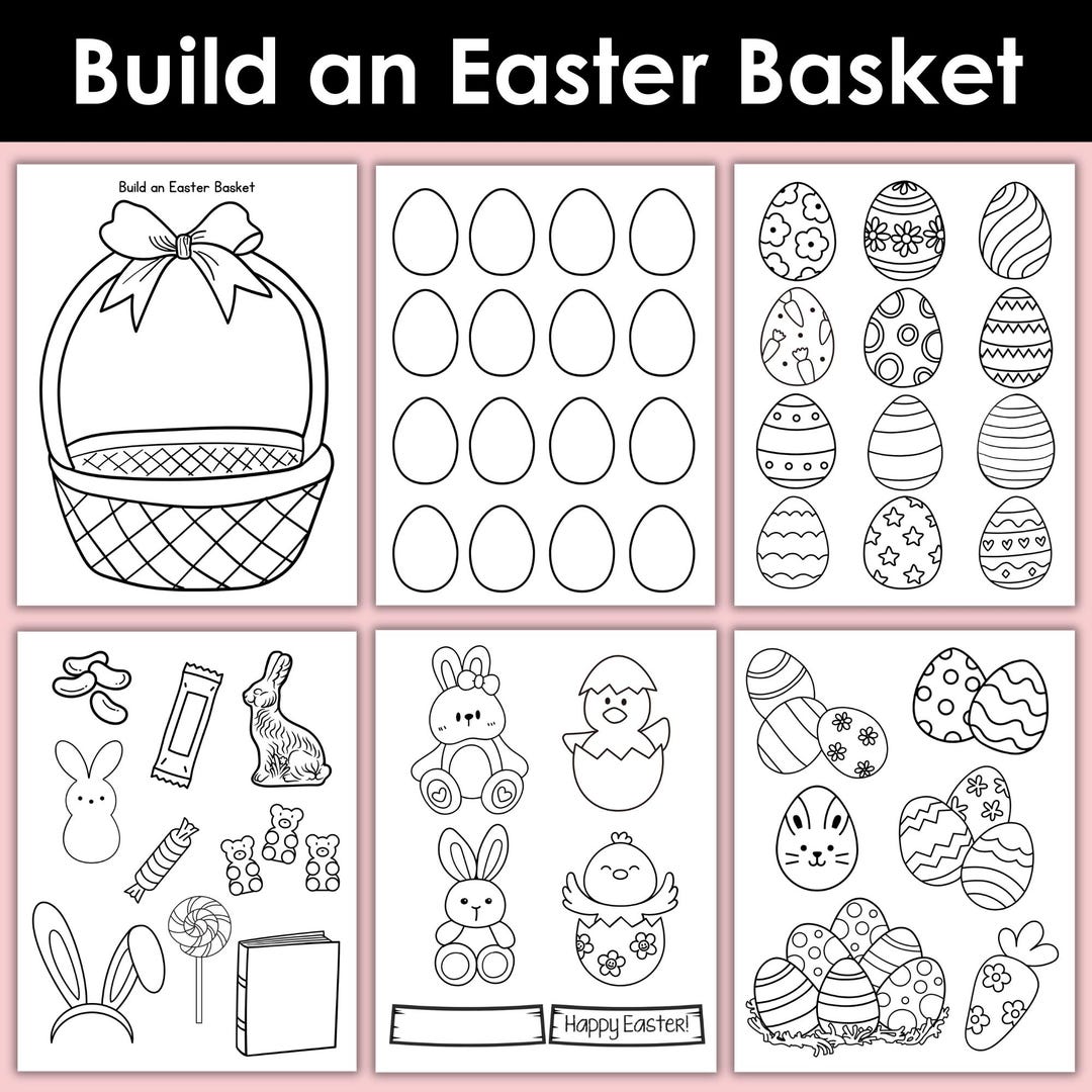 Build an Easter Basket Printable, Printable Easter Basket Coloring Page ...