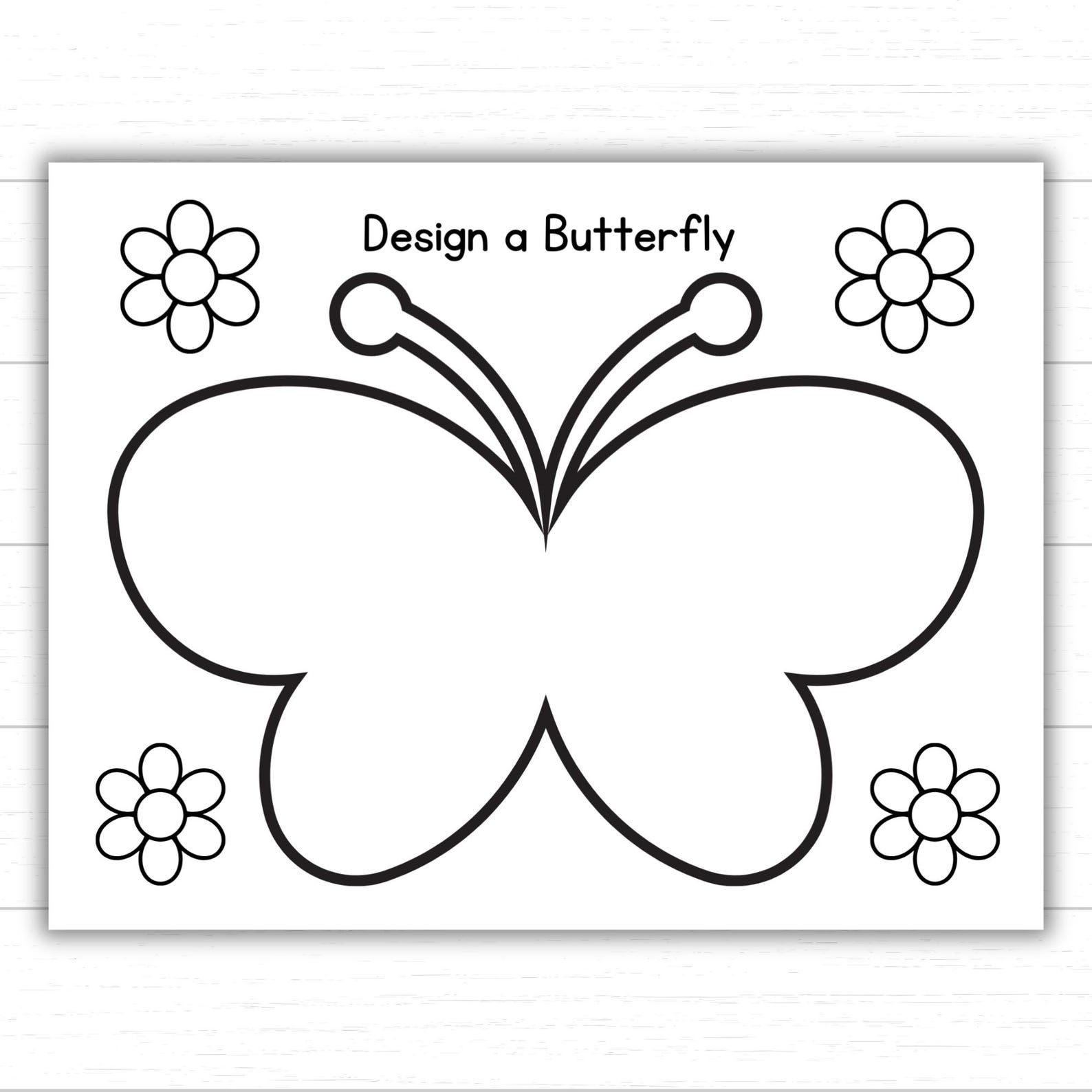 Design a Butterfly Printable, Butterfly Craft for Kids, Build a ...