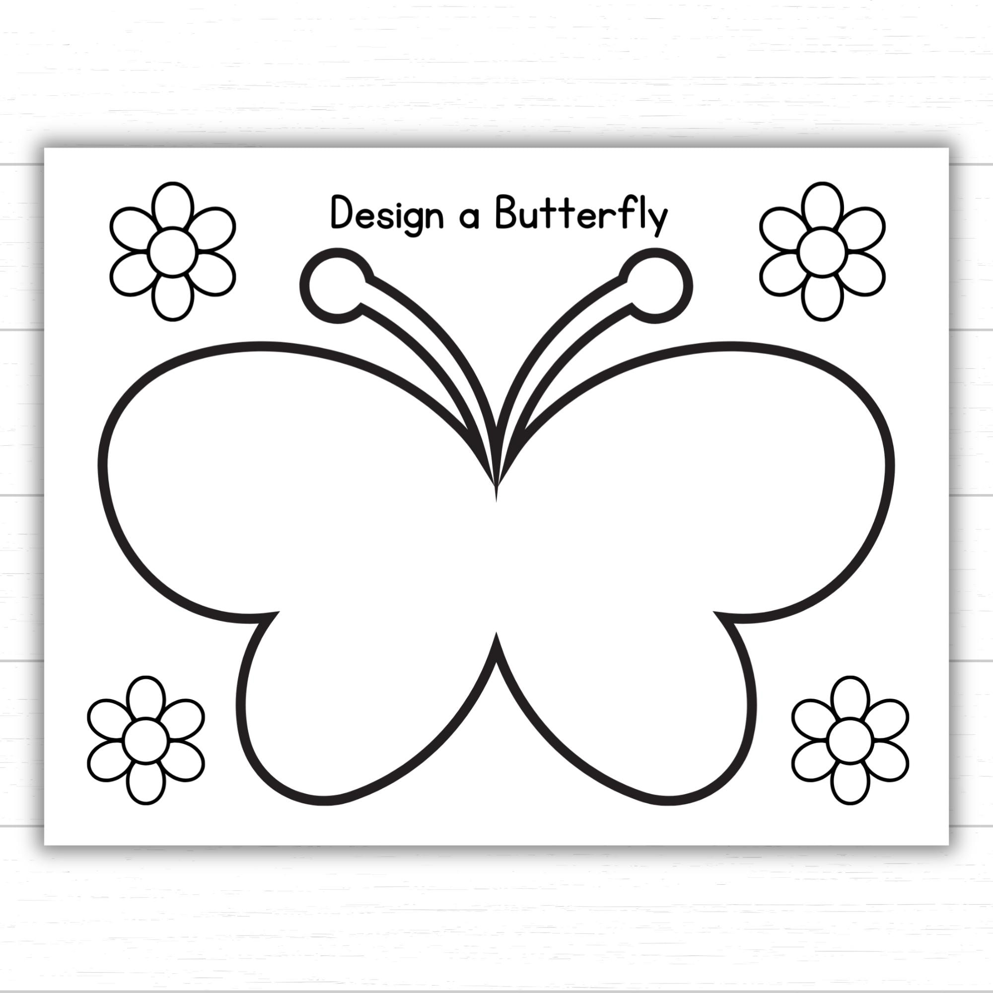 Design a Butterfly Printable, Butterfly Craft for Kids, Build a ...