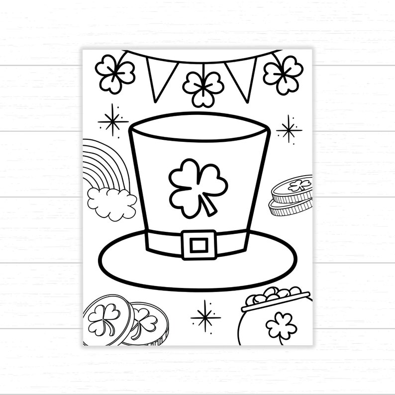 Leprechaun Hat Coloring Pages, Leprechaun Hat Printables, Printable St ...