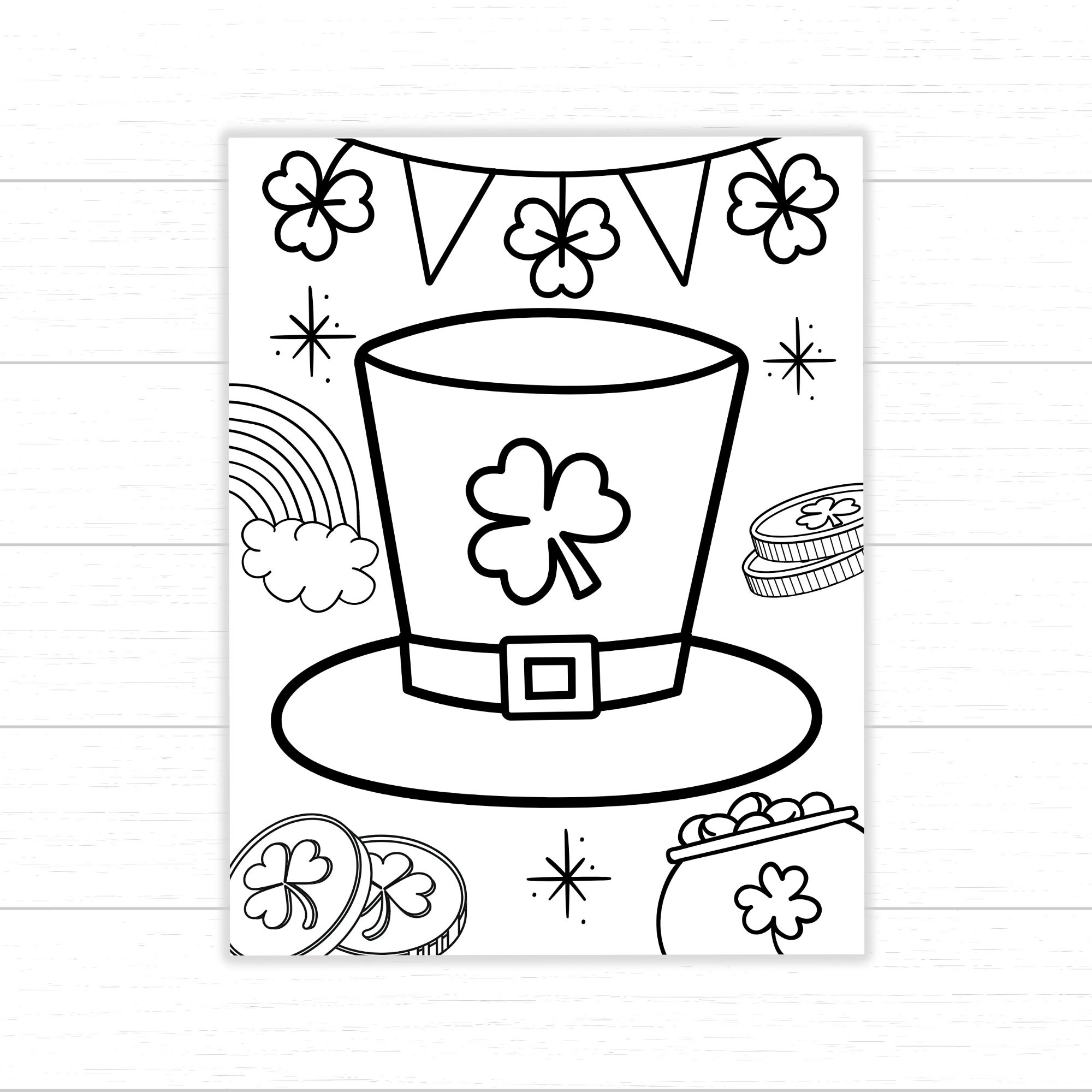 Leprechaun Hat Coloring Pages, Leprechaun Hat Printables, Printable St ...
