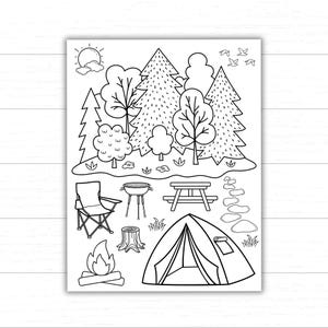 Printable Camping Coloring Pages for Kids, Tent and Camper Coloring ...
