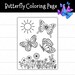 Printable Butterfly Coloring Page, Butterfly Coloring Sheet, Butterfly ...