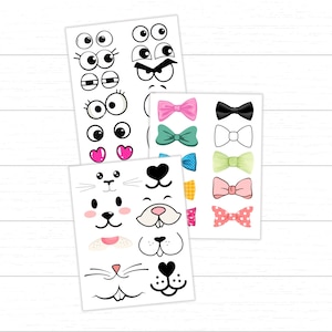 Build a Bunny Face Printable for Kids, Bunny Cut and Paste Activity ...