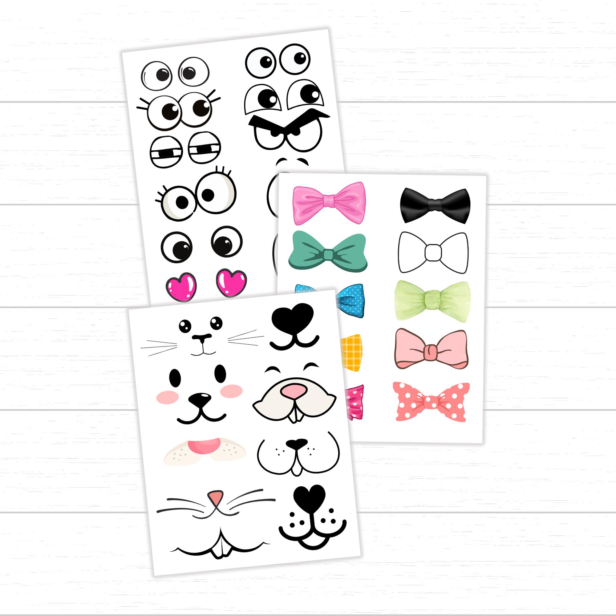 Build a Bunny Face Printable Kids Activity, Cut and Paste Animal Craft ...