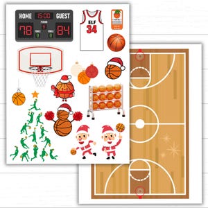 Elf Basketball Props, Christmas Elf Basketball Scene, Set Up ...