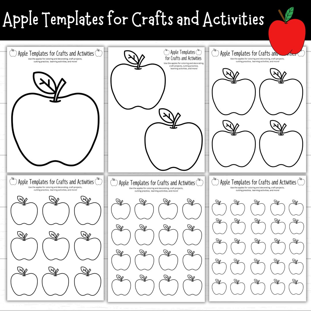 Apple Templates for Crafts and Activities, Apples to Color, Apples to ...