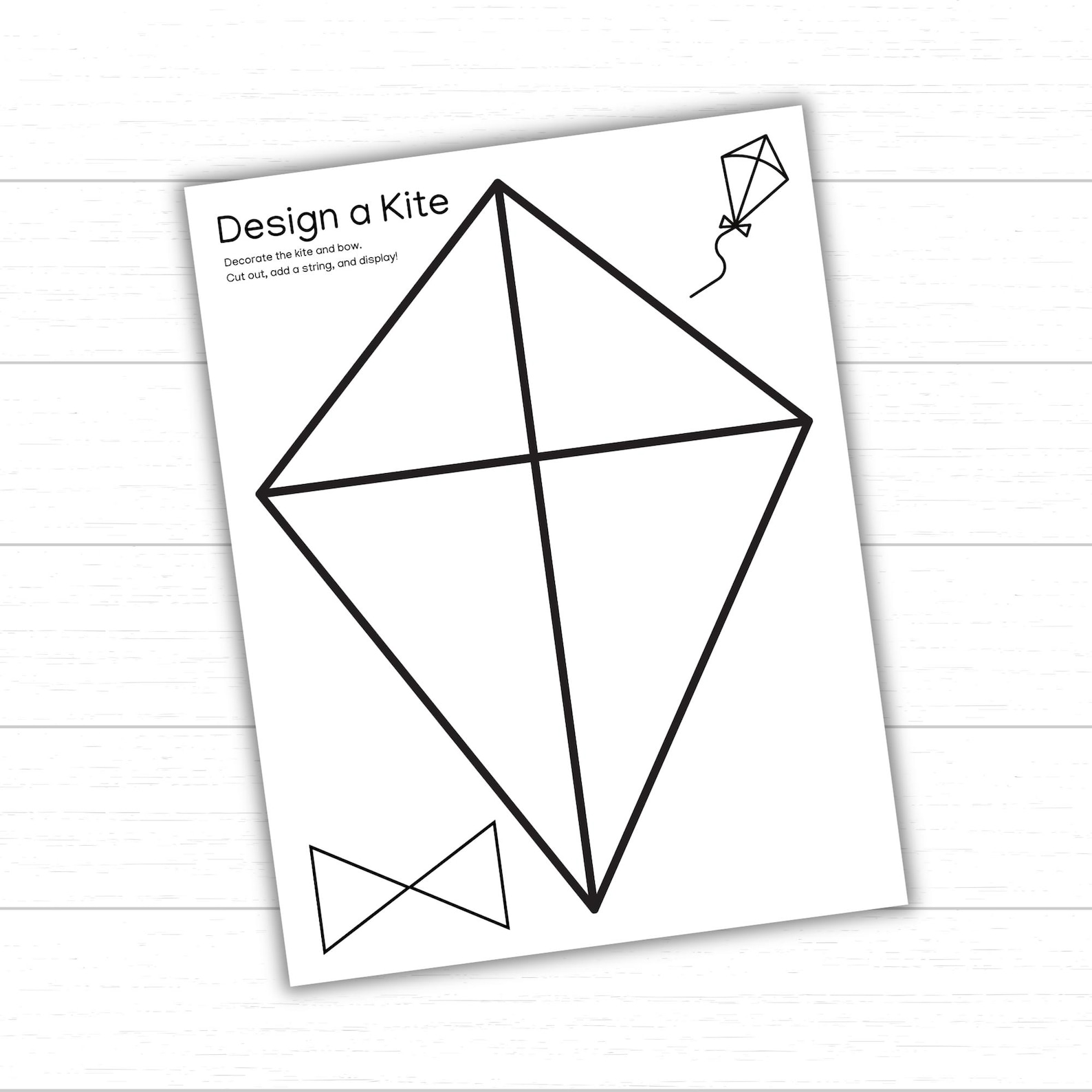 Design a Kite Printable, Decorate a Kite, Kite Craft, Spring Kite ...