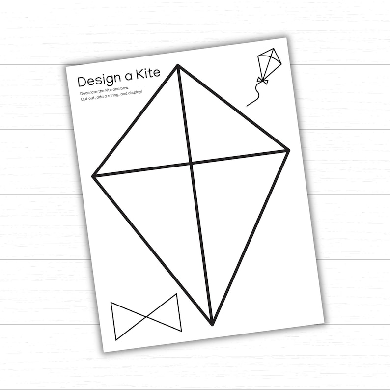 Design a Kite Printable, Decorate a Kite, Kite Craft, Spring Kite ...