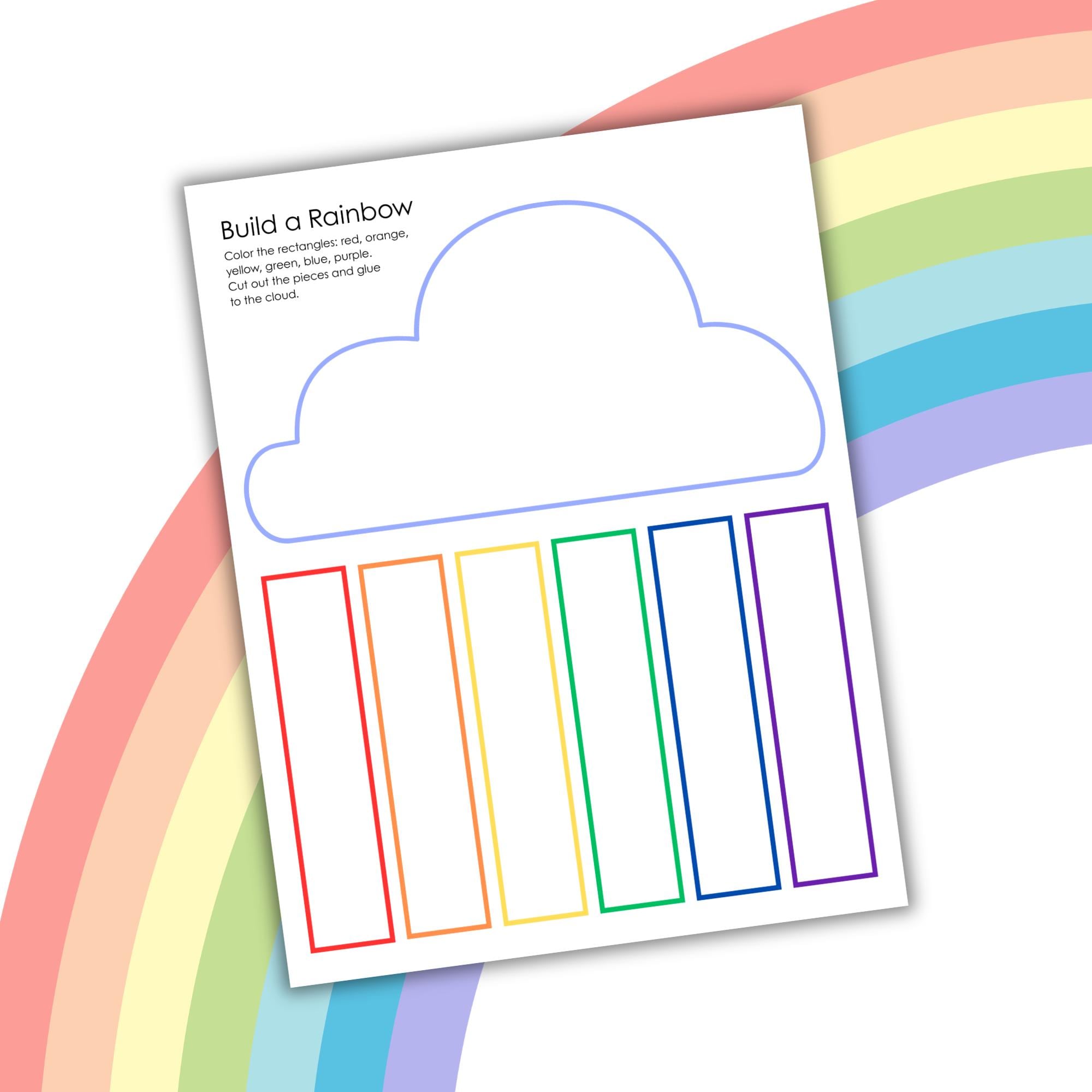 Build a Rainbow Printable Craft for Kids | Spring Coloring Activity ...
