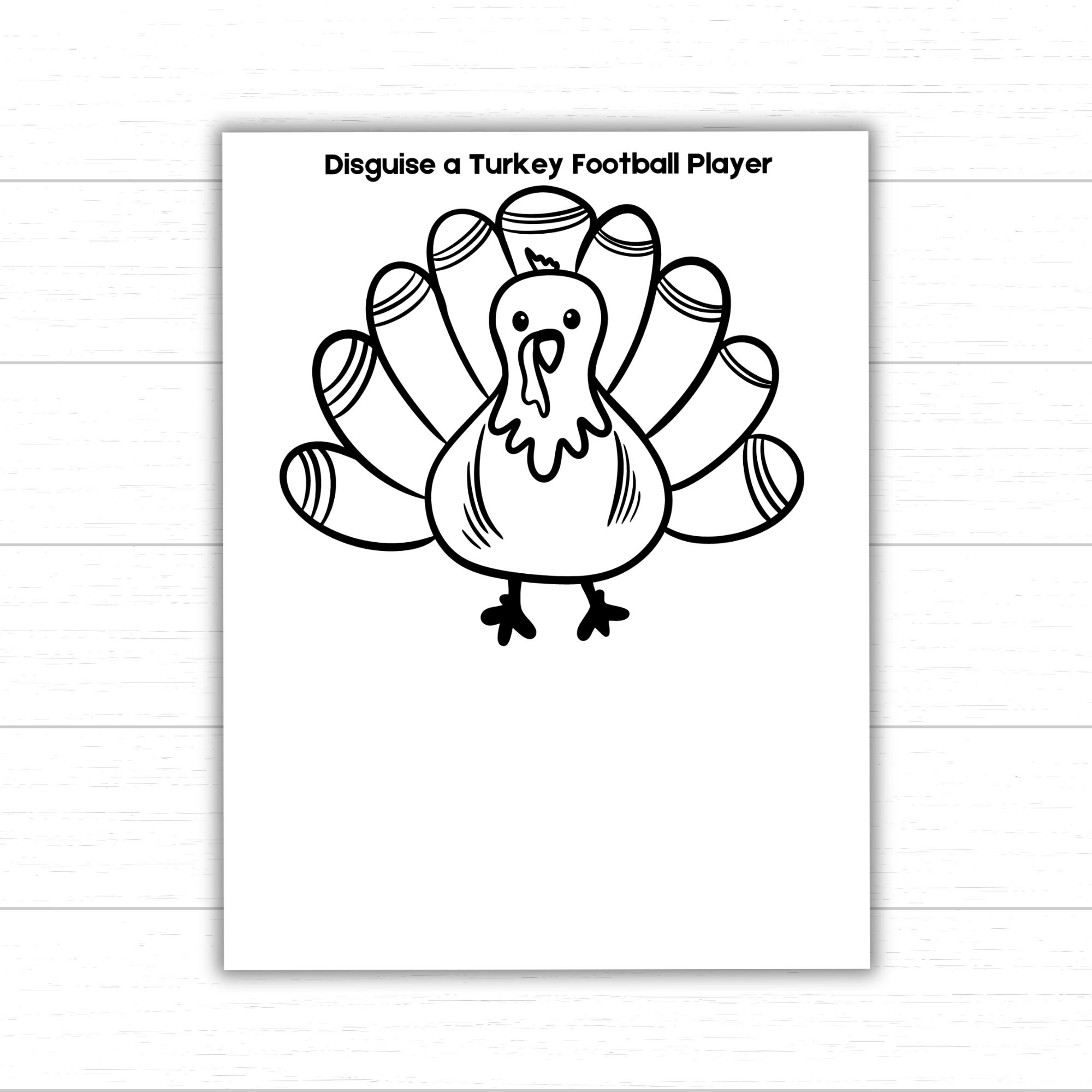 Disguise a Turkey Football Player, Turkey in Disguise Football Player ...