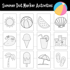 Summer Dot Marker Printables for Toddlers (ages 2-5) | 12 No Prep Do A ...