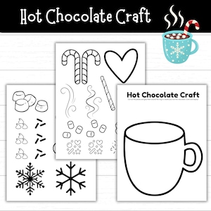 Hot Chocolate Craft, Hot Cocoa Craft, Printable Winter Craft for Kids ...
