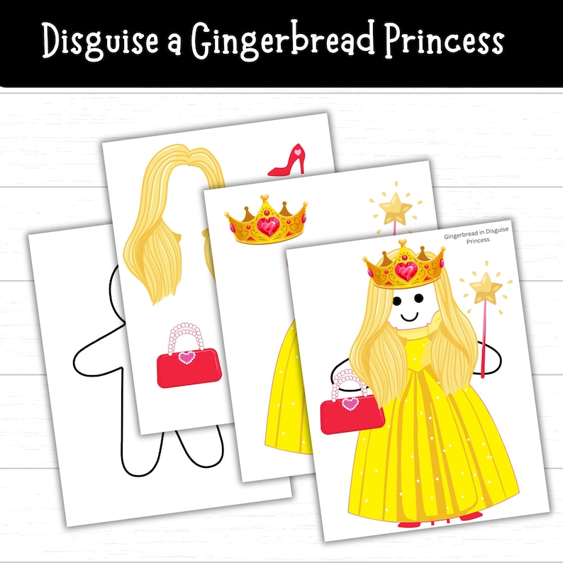Disguise a Gingerbread Princess, Princess Craft for Kids, Printable ...