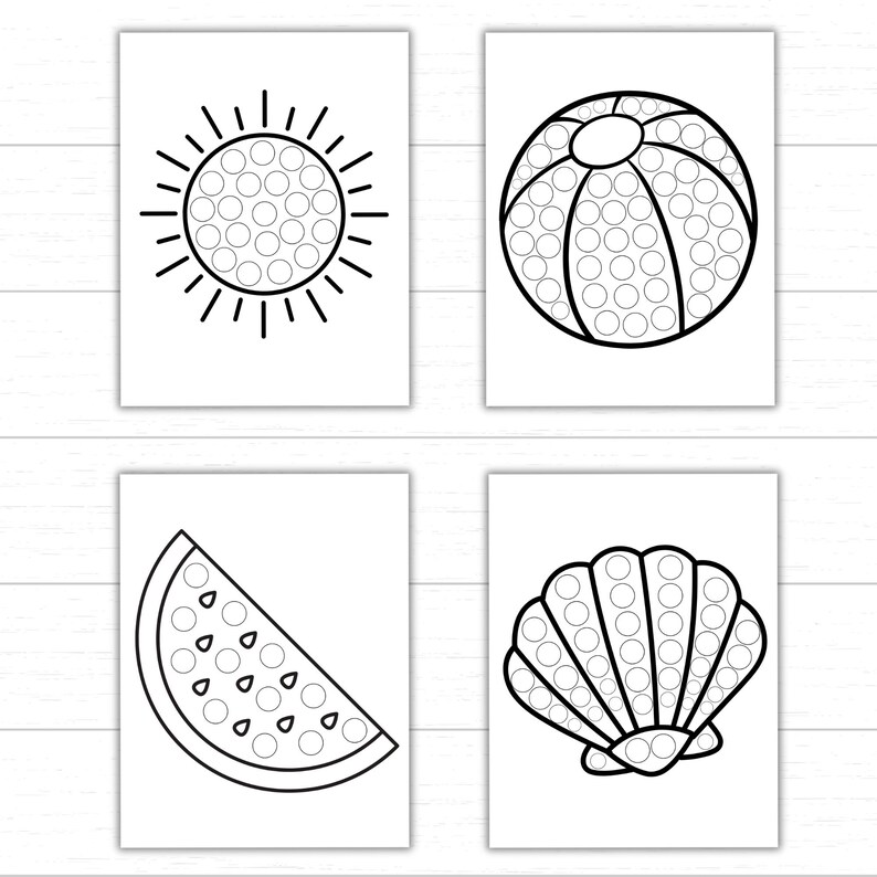 Summer Dot Marker Activities, Printable Dot Art, Do a Dot, Dot Marker ...