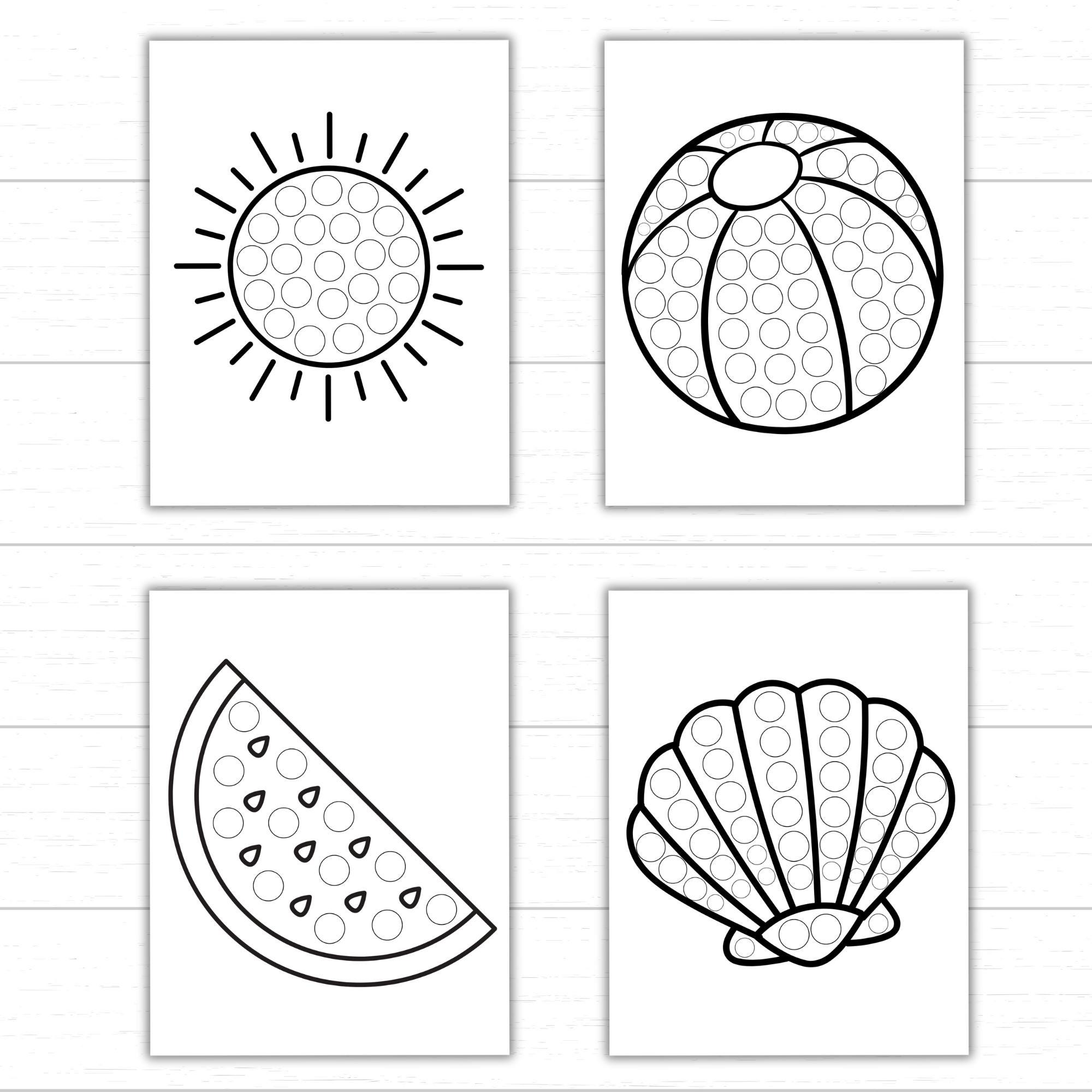 Summer Dot Marker Activities, Printable Dot Art, Do a Dot, Dot Marker ...