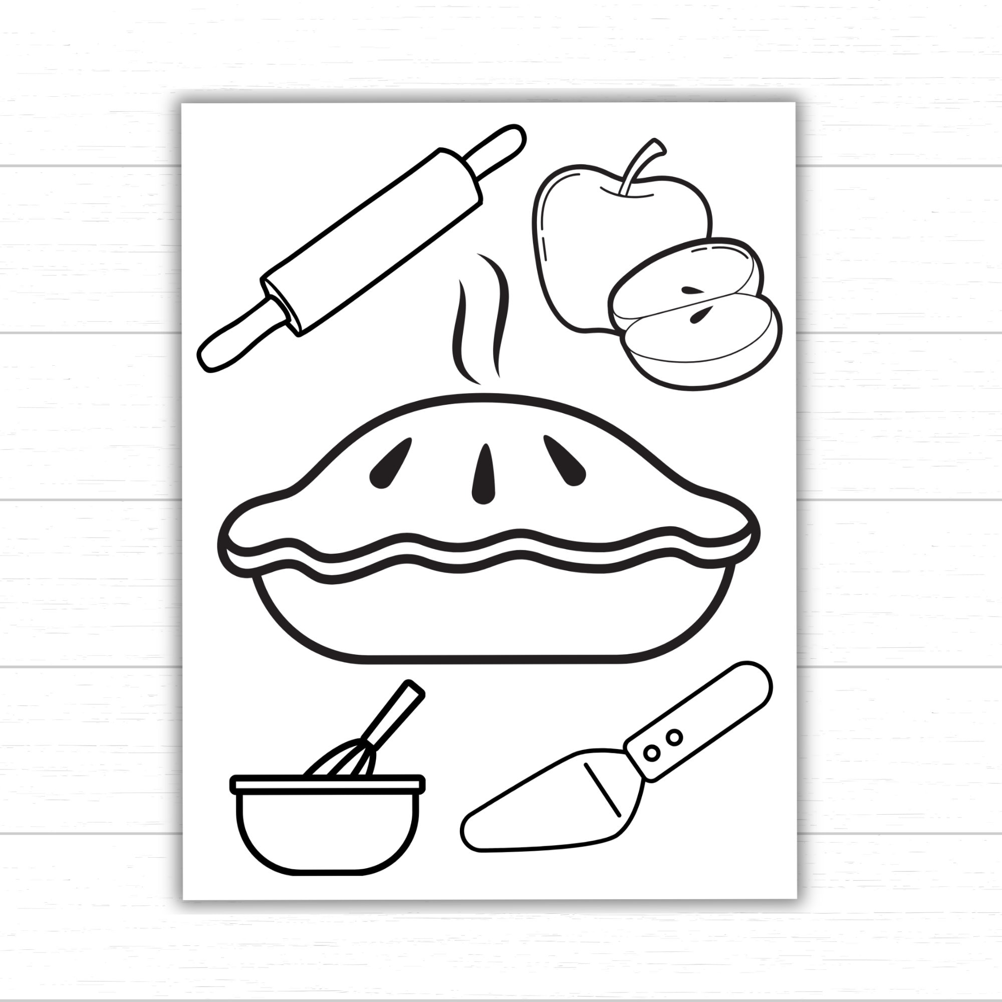 Apple Pie Coloring Pages Printable, Apple Activities, Fall Apple ...