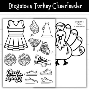 Disguise a Turkey Cheerleader, Cheerleader Turkey, Printable ...