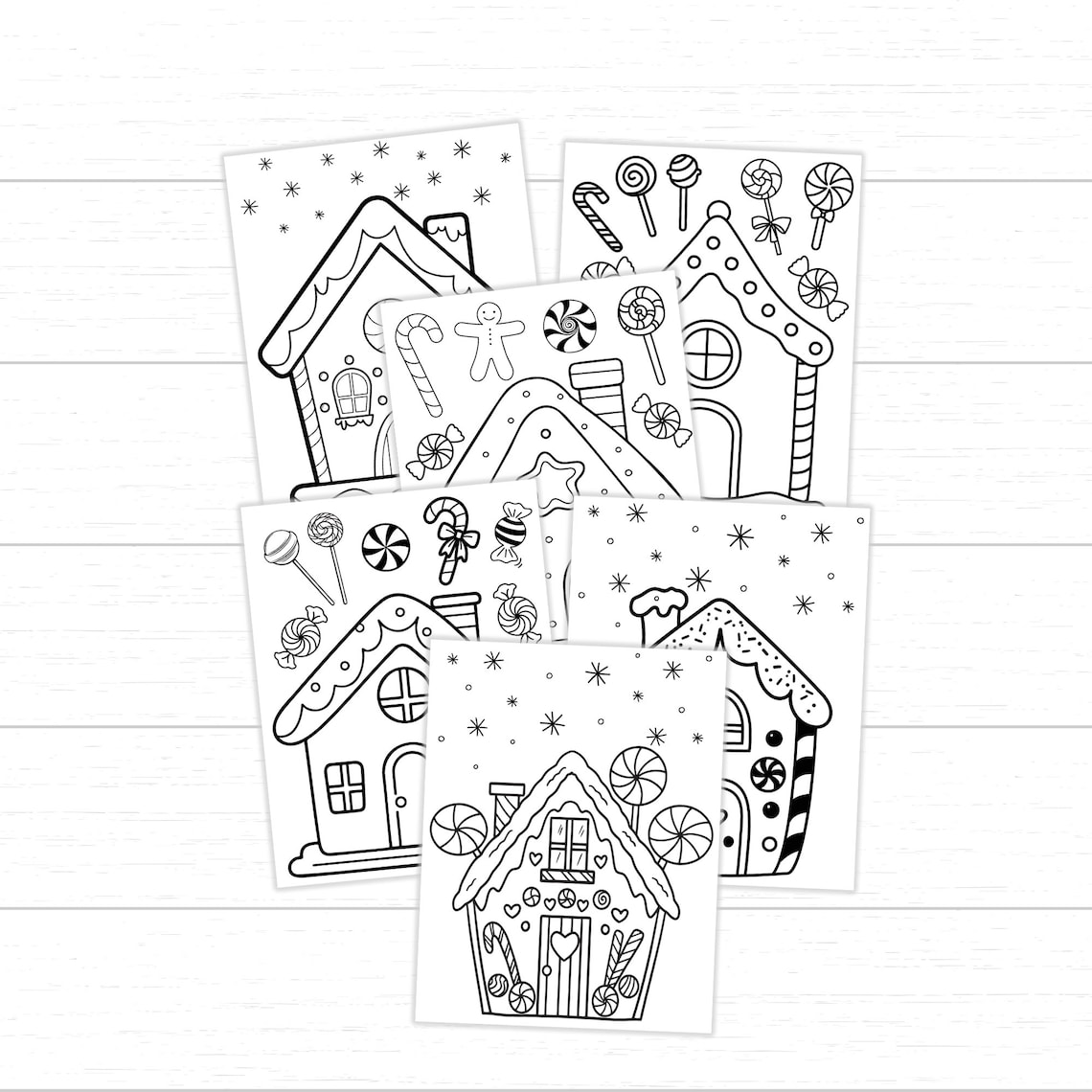 Gingerbread House Coloring Pages, Christmas Coloring Pages for Kids ...