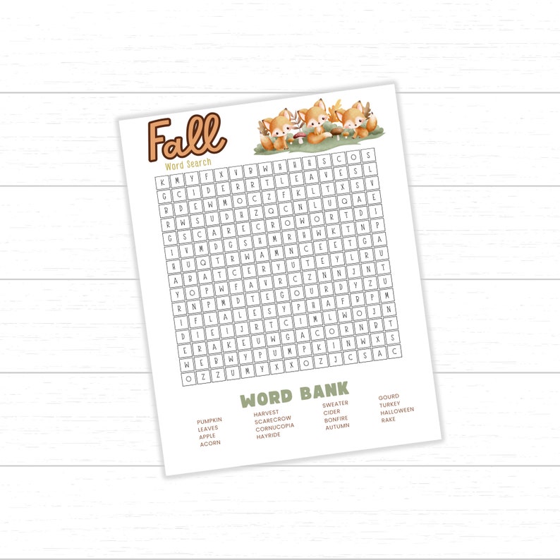 Fall Activity Pack for Kids, Printable Fall Bundle, Fall Games for Kids ...