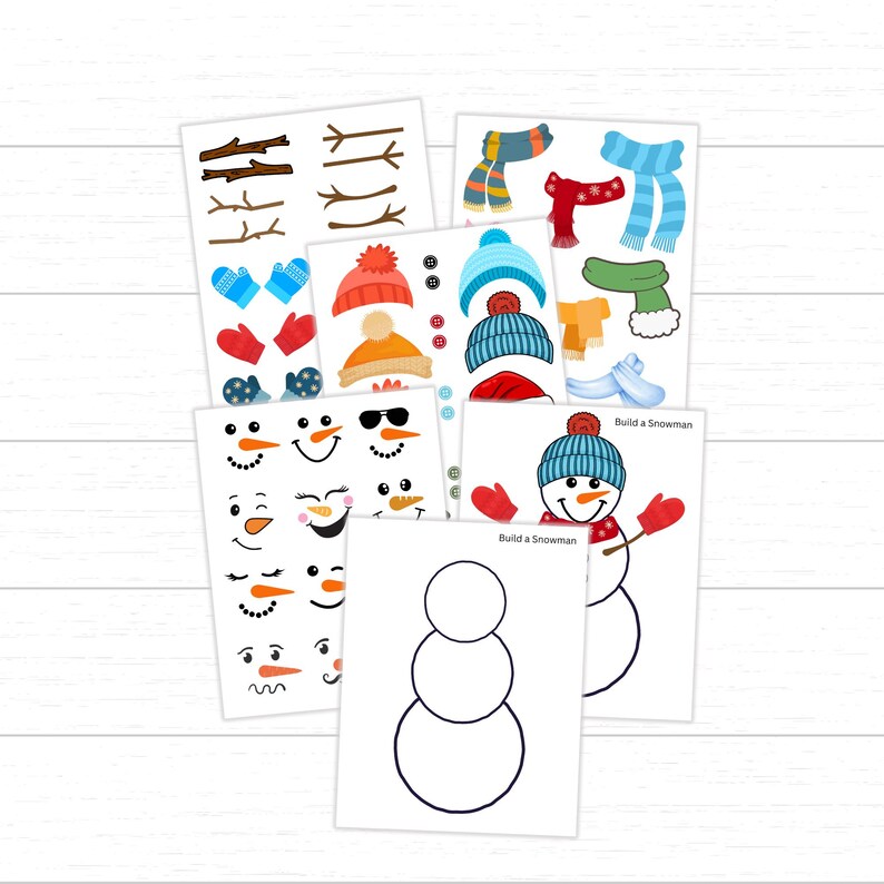 Build a Snowman Printable, Snowman Cut and Paste Printable, Printable ...
