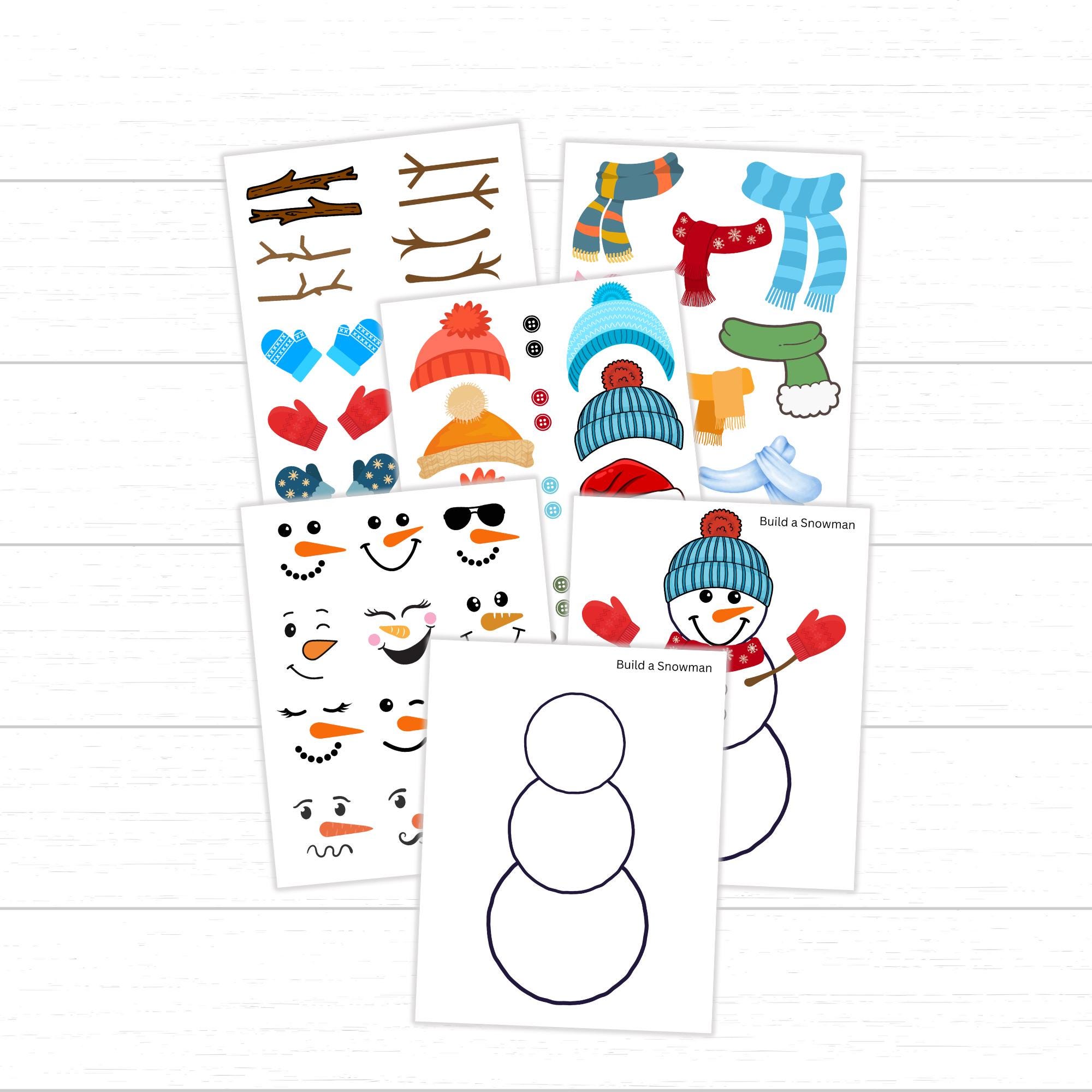 Build a Snowman Printable, Snowman Cut and Paste Printable, Printable ...