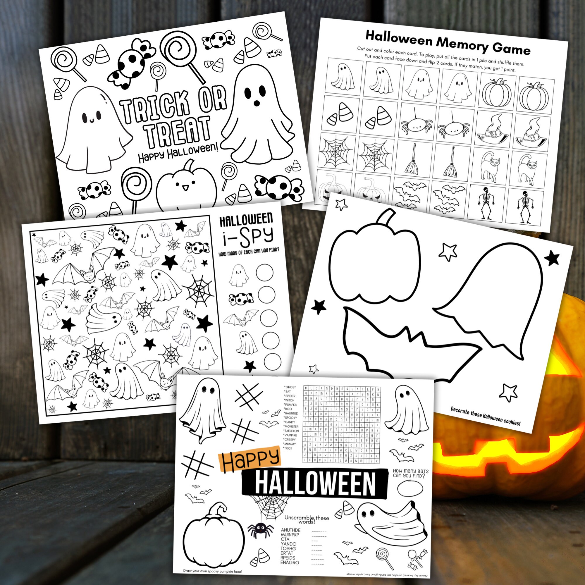 Halloween Placemat Activity Printable Halloween Placemats - Etsy