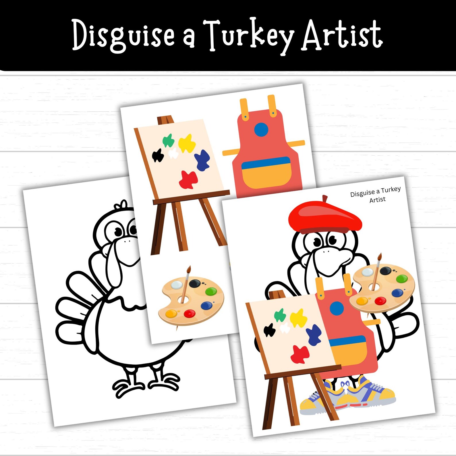 Disguise a Turkey Artist, Artist Turkey, Printable Outfit, Turkey in ...