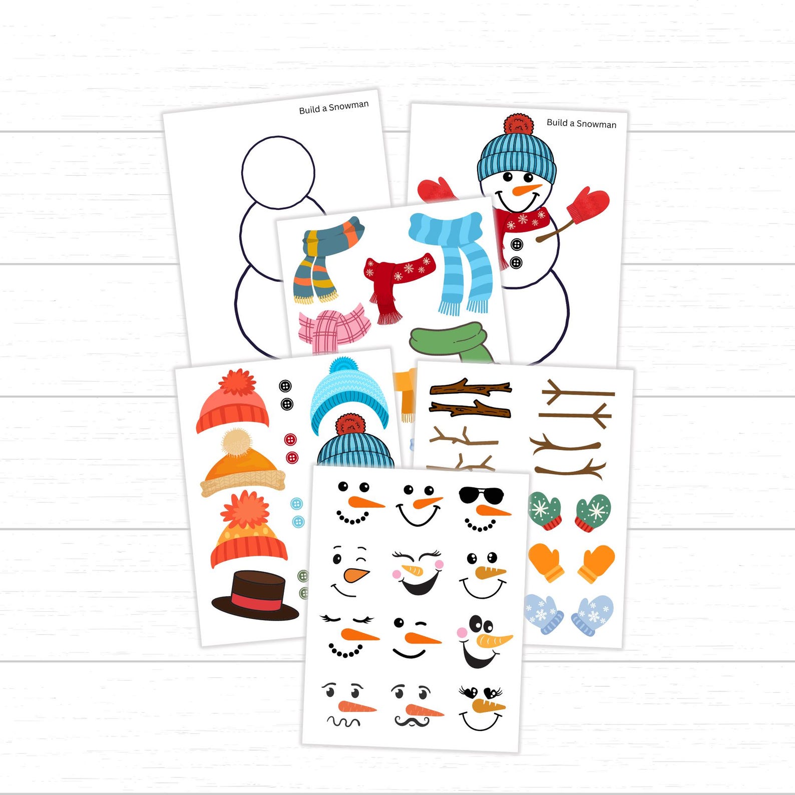 Build a Snowman Printable, Snowman Cut and Paste Printable, Printable ...