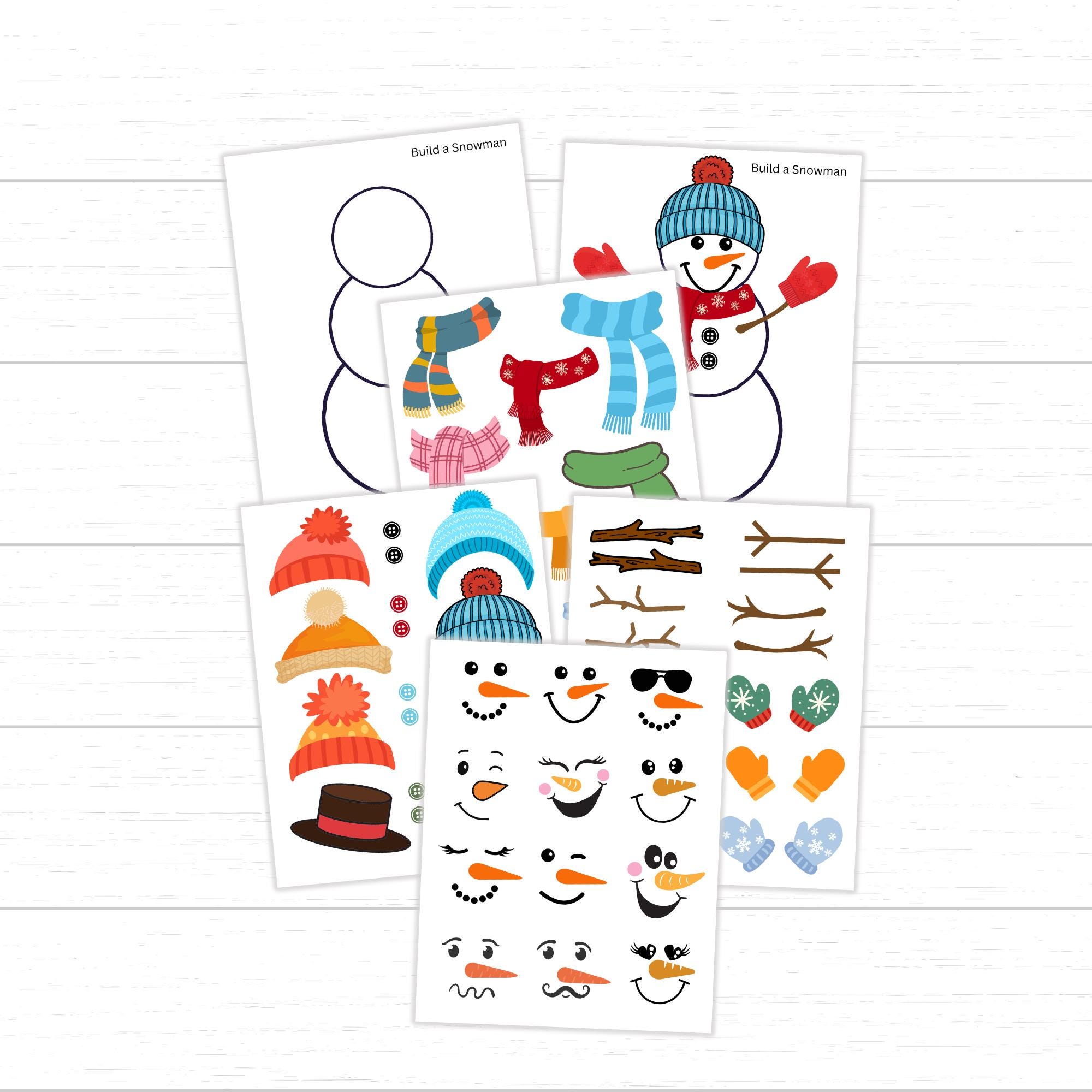 Build a Snowman Printable, Snowman Cut and Paste Printable, Printable ...
