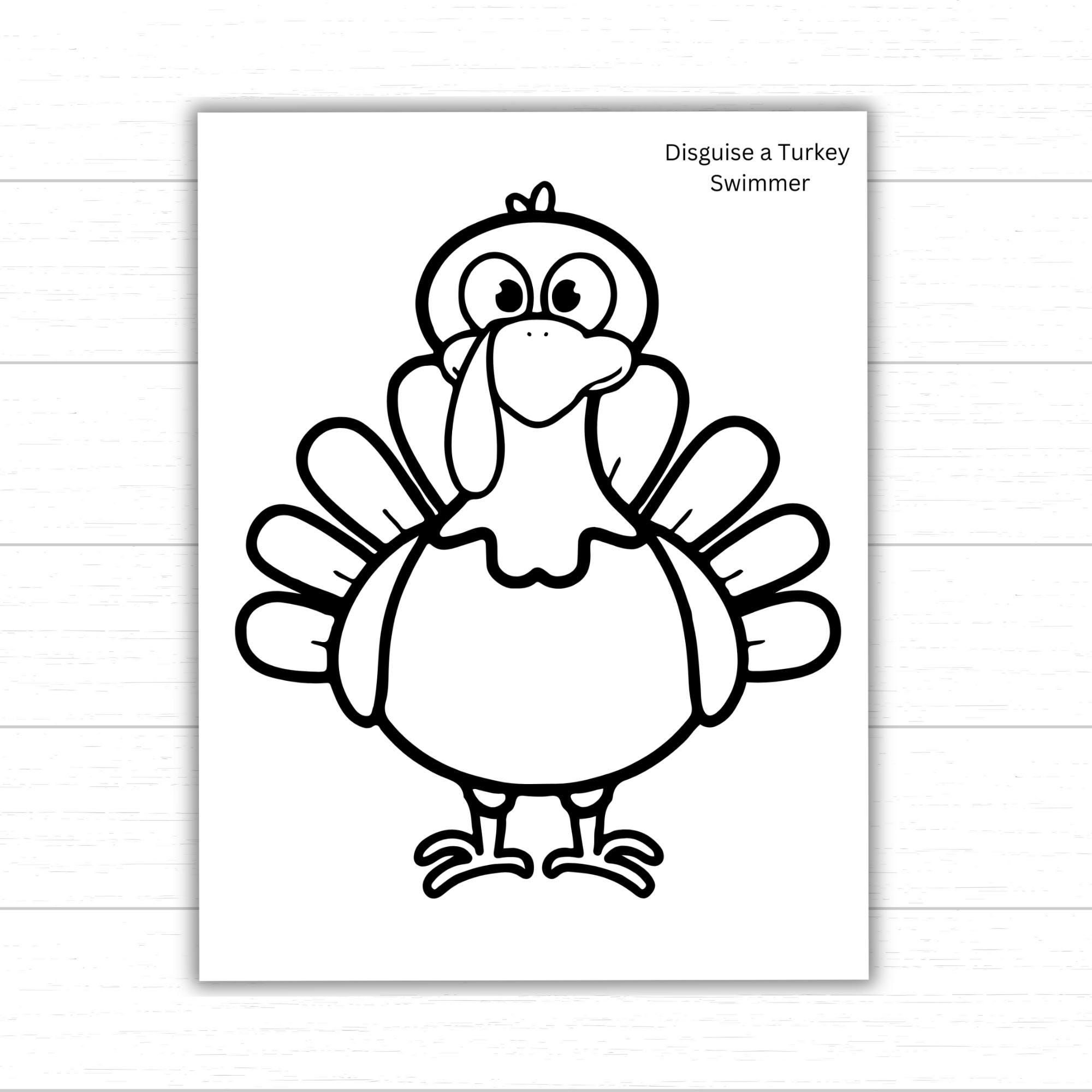 Disguise a Turkey Swimmer Printable, Swimmer Turkey Disguise, Printable ...