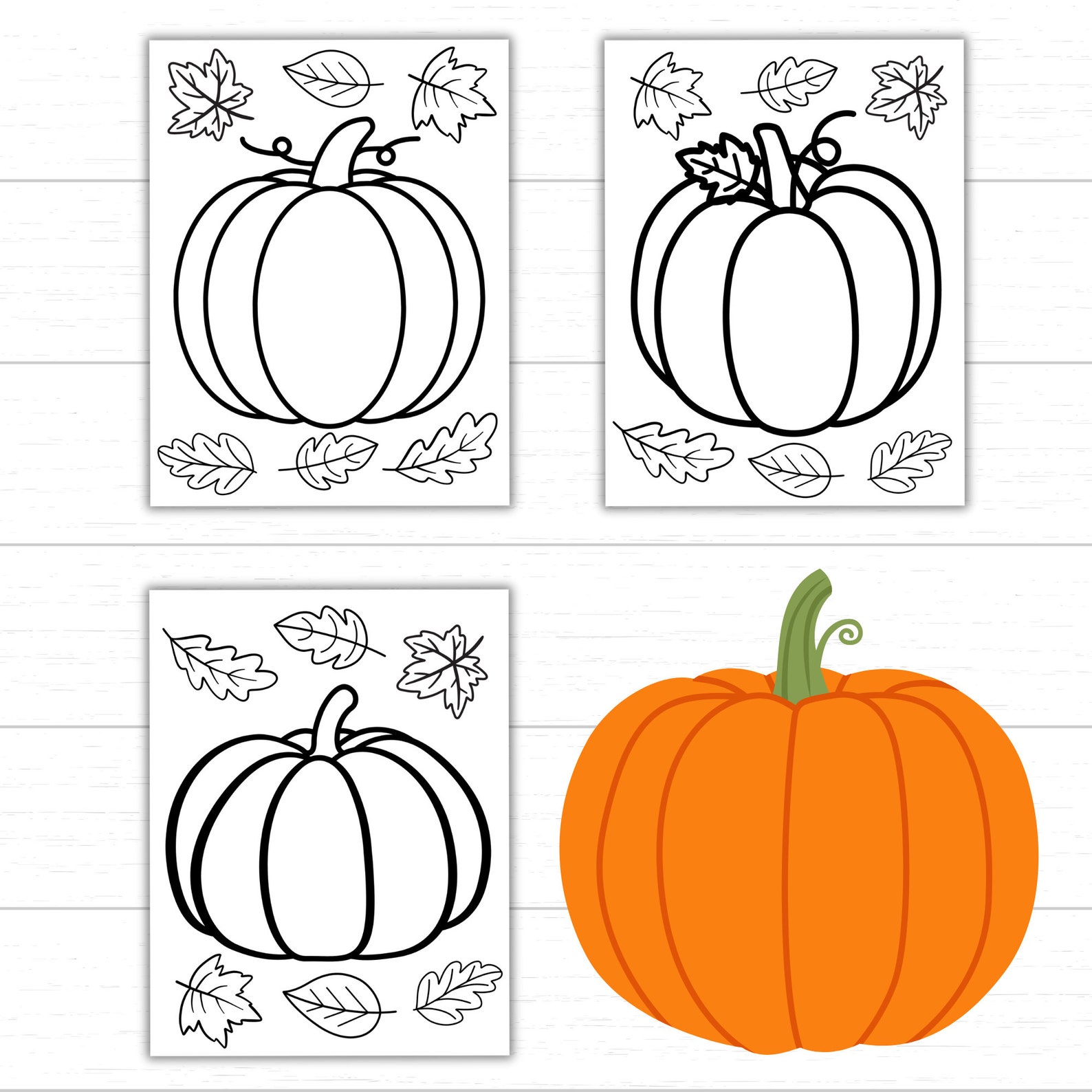 Pumpkin Coloring Pages, Fall Pumpkin and Leaf Coloring Pages, Fall ...