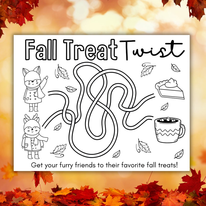 Fall Placemat Activity Printable Fall Placemats Fall - Etsy