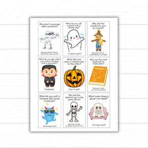 Halloween Joke Cards for Kids, Printable Halloween Riddles, Lunch Box ...