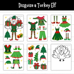 Disguise a Turkey Elf, Elf Turkey, Turkey Printables, Turkey in ...