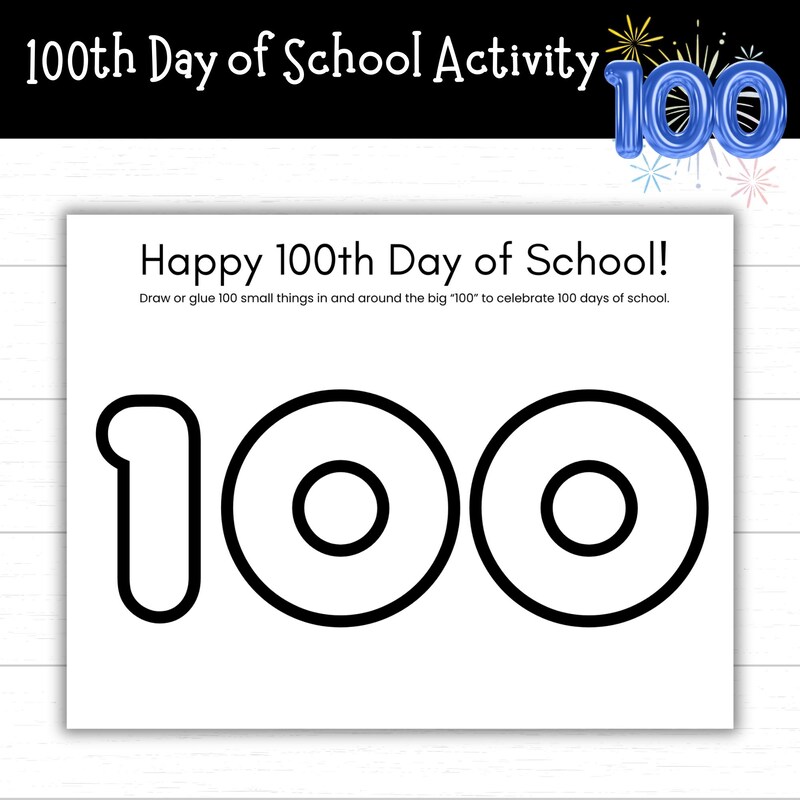 100th Day of School - Etsy