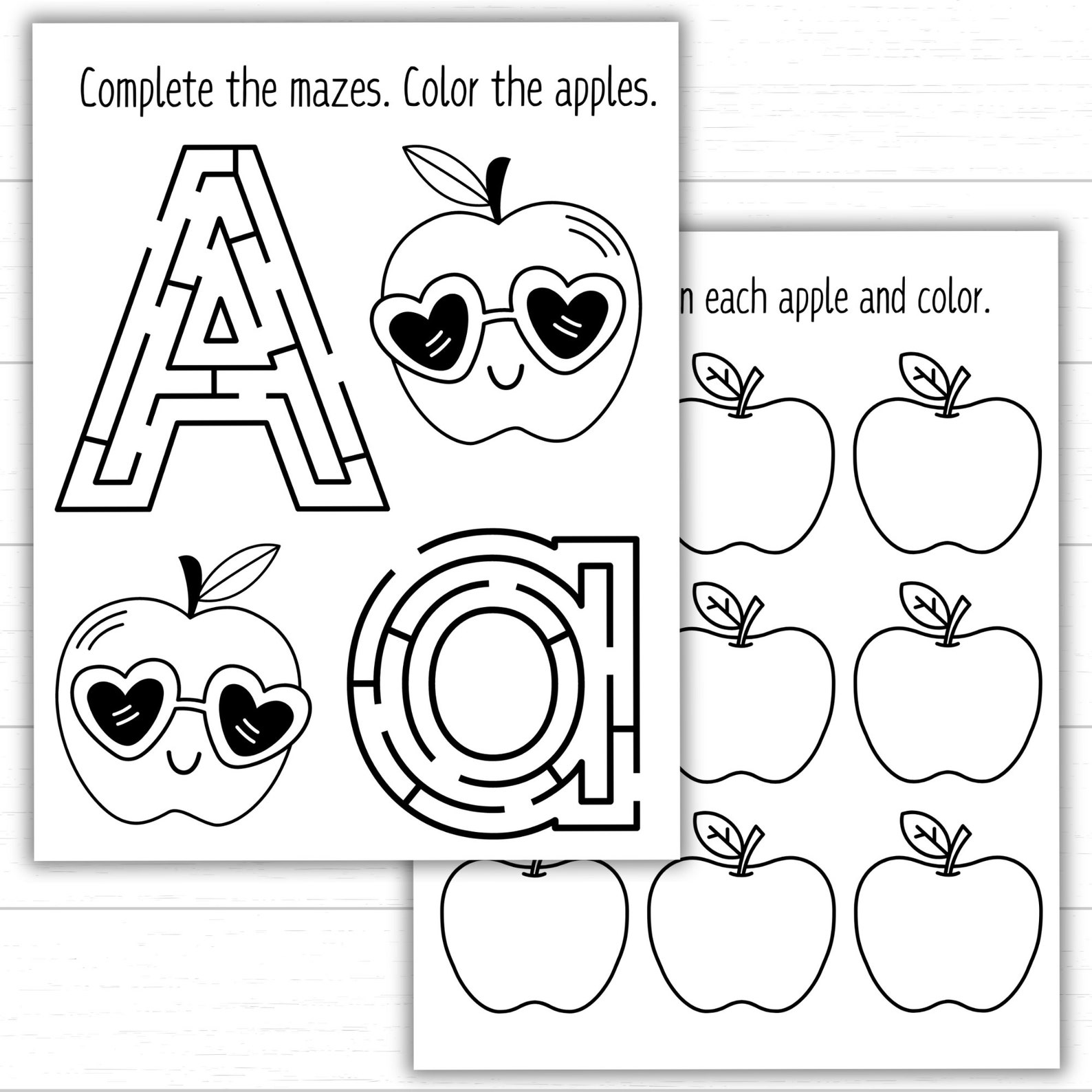 Apple Activity Pack Printable, Apple Tracing Activity, Apple Crafts ...